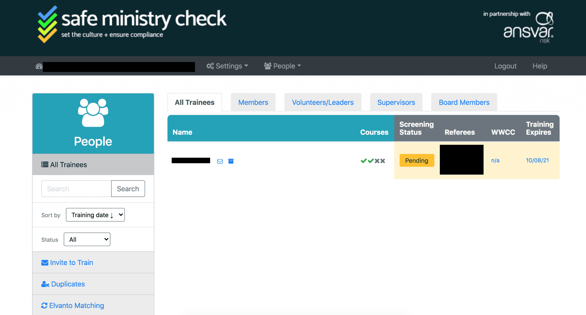 Marking Off Prior Training as Complete – Safe Ministry Check