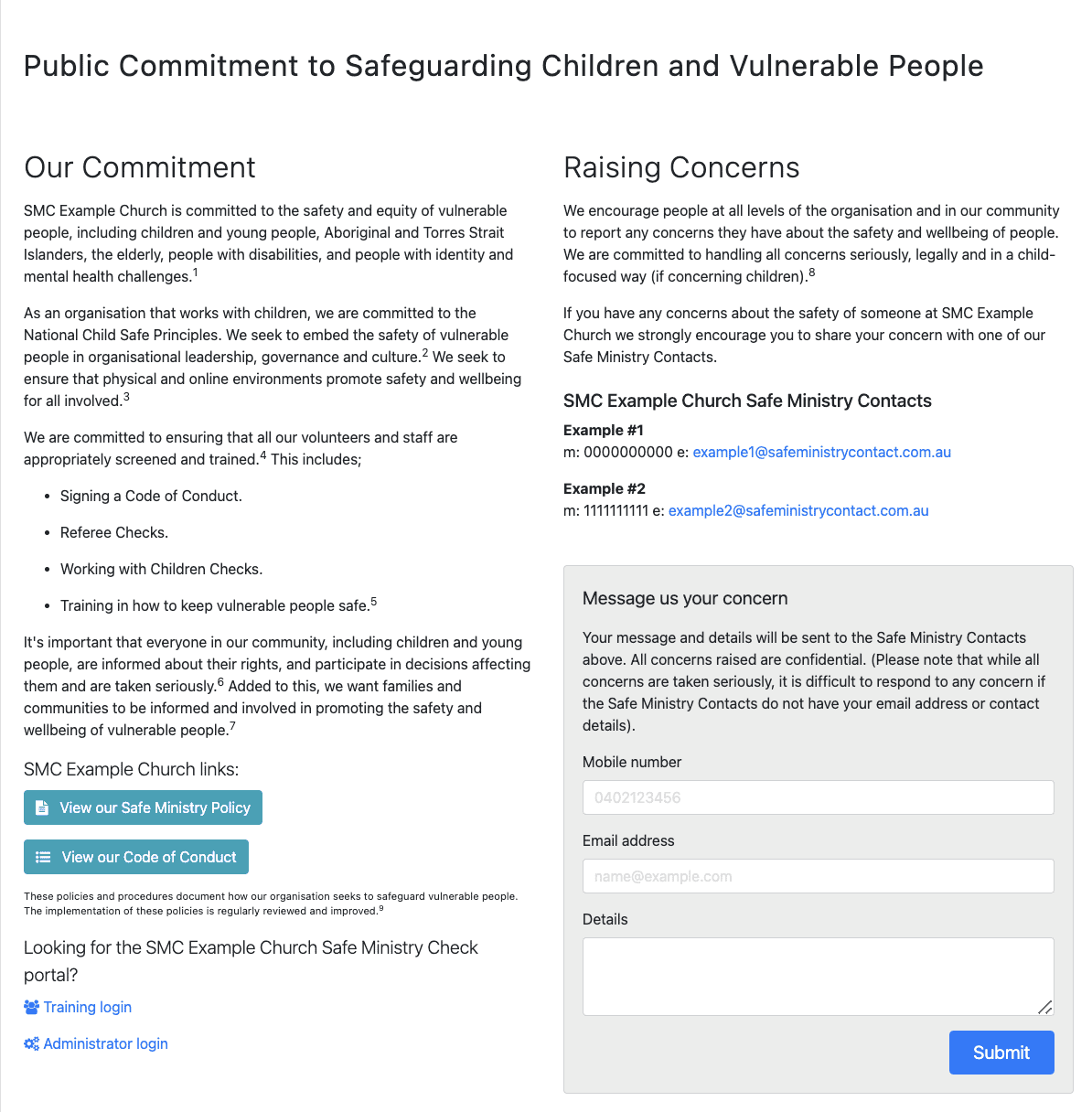 Building Trust: The Public Commitment Page – Safe Ministry Check