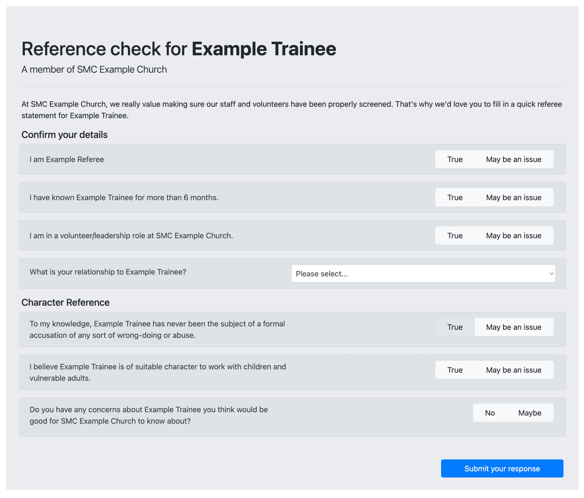 Automated Referee Checking – Safe Ministry Check