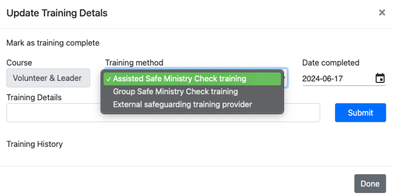 How to: Approve Prior Training – Safe Ministry Check